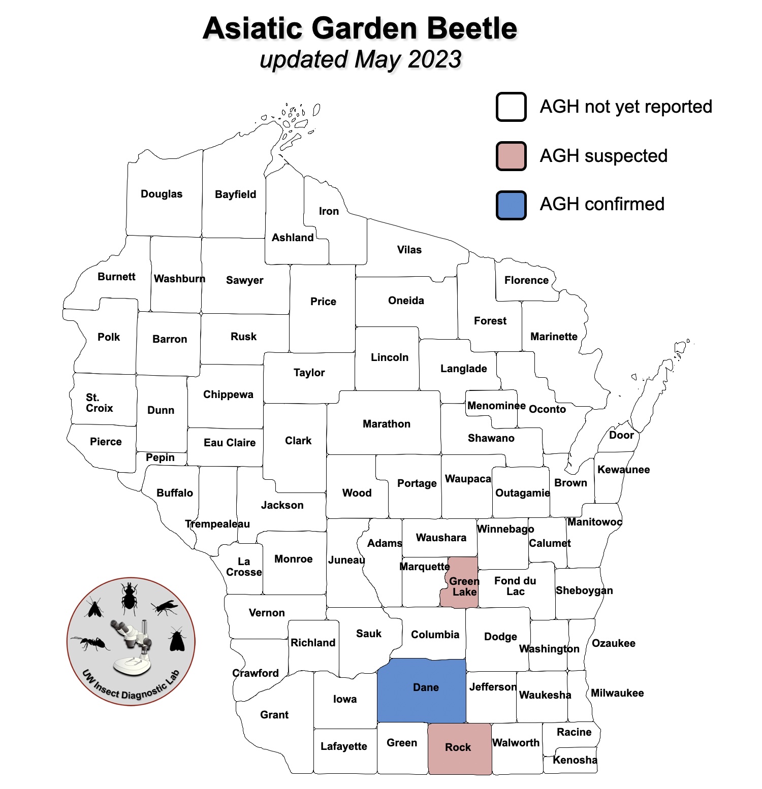 Wisconsin Invasive Insect Maps - Insect Diagnostic Lab